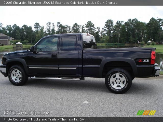 Black - 2006 Chevrolet Silverado 1500 LS Extended Cab 4x4 - Dark Charcoal Interior | GTCarLot ...