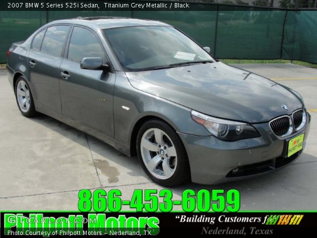 Titanium Grey Metallic - 2007 BMW 5 Series 525i Sedan - Black Interior | GTCarLot.com - Vehicle ...