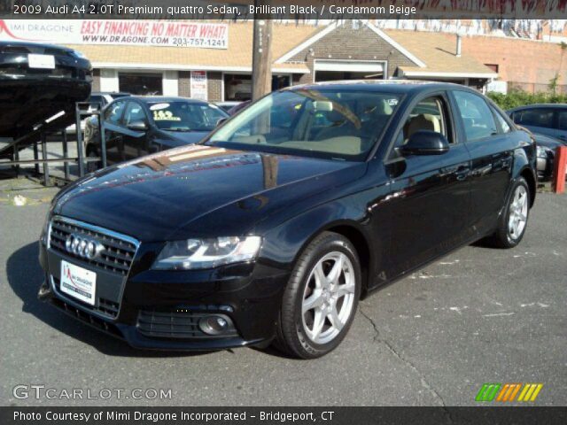 Brilliant Black - 2009 Audi A4 2.0T Premium quattro Sedan - Cardamom Beige Interior | GTCarLot ...