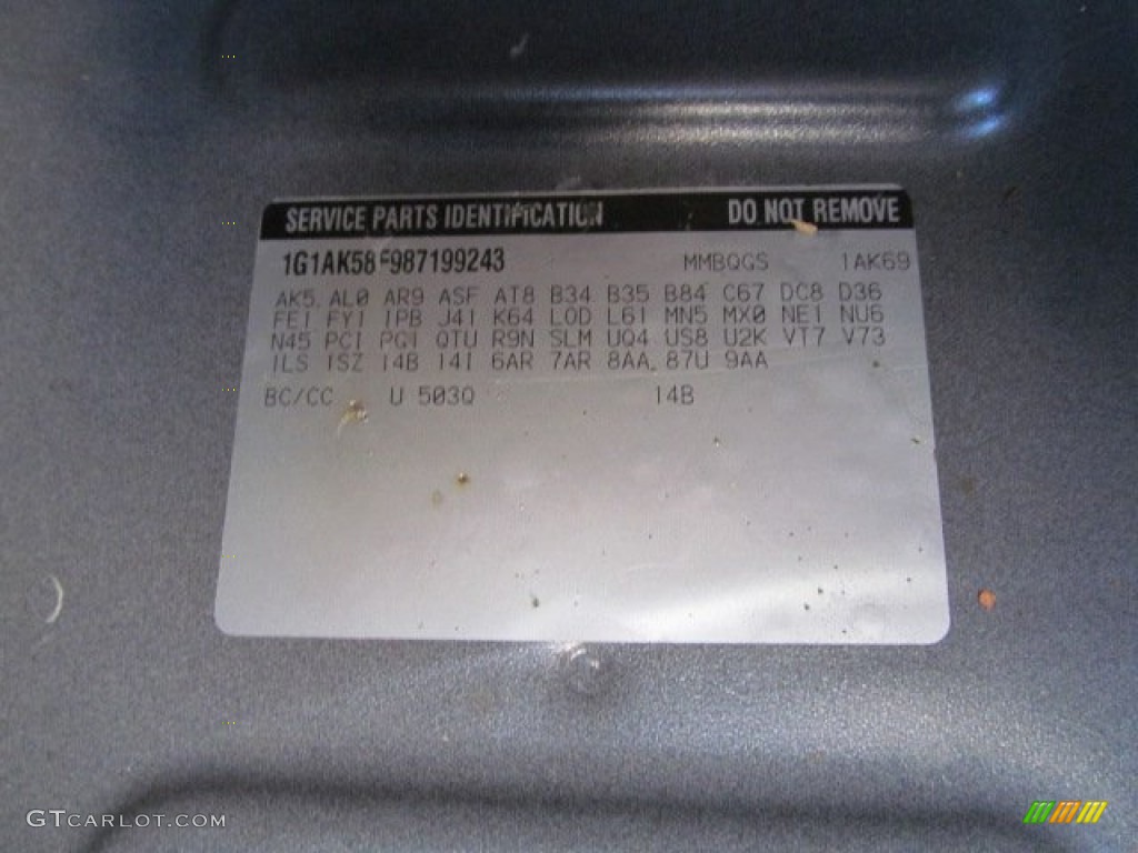 2008 Cobalt Color Code 503Q For Slate Metallic Photo 62746504 2008 Cobalt Color Code 503Q For Slate Metallic Photo 62746504