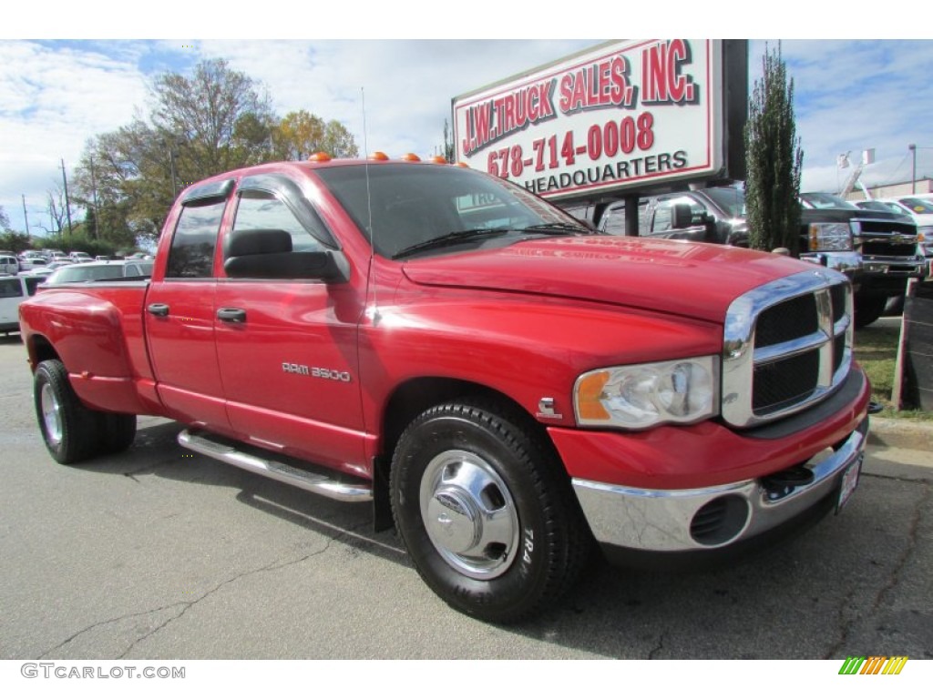 2005 Flame Red Dodge Ram 3500 Slt Quad Cab Dually 87618316 Photo 11